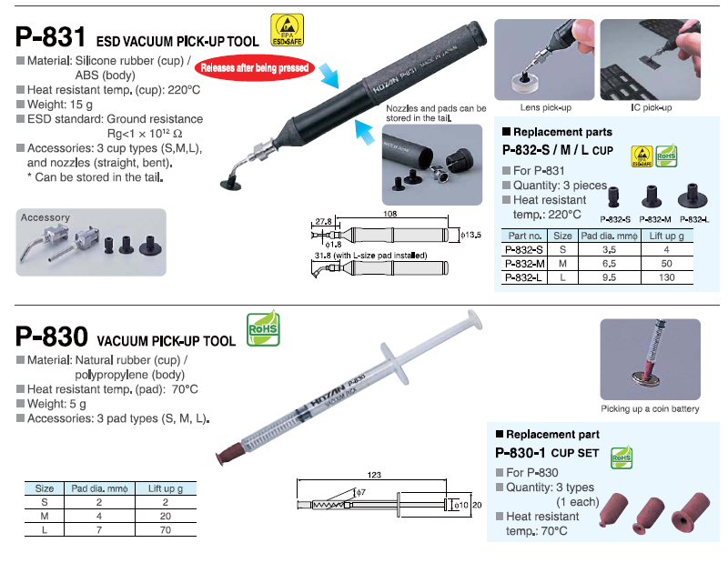 Ichiban Precision Sdn Bhd - Hozan - HOZAN ESD VACUUM PICK-UP TOOL